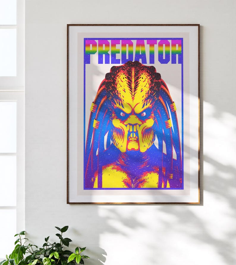 Predator Vintage Movie Poster Print | Risograph Style Art | Classic Sci ...