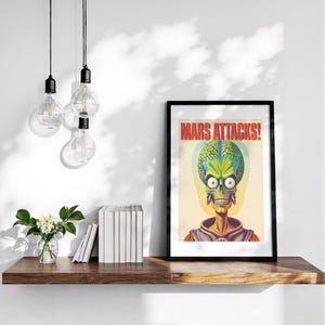 Mars Attacks Vintage Movie Poster Print | Risograph Style Art | Classic ...