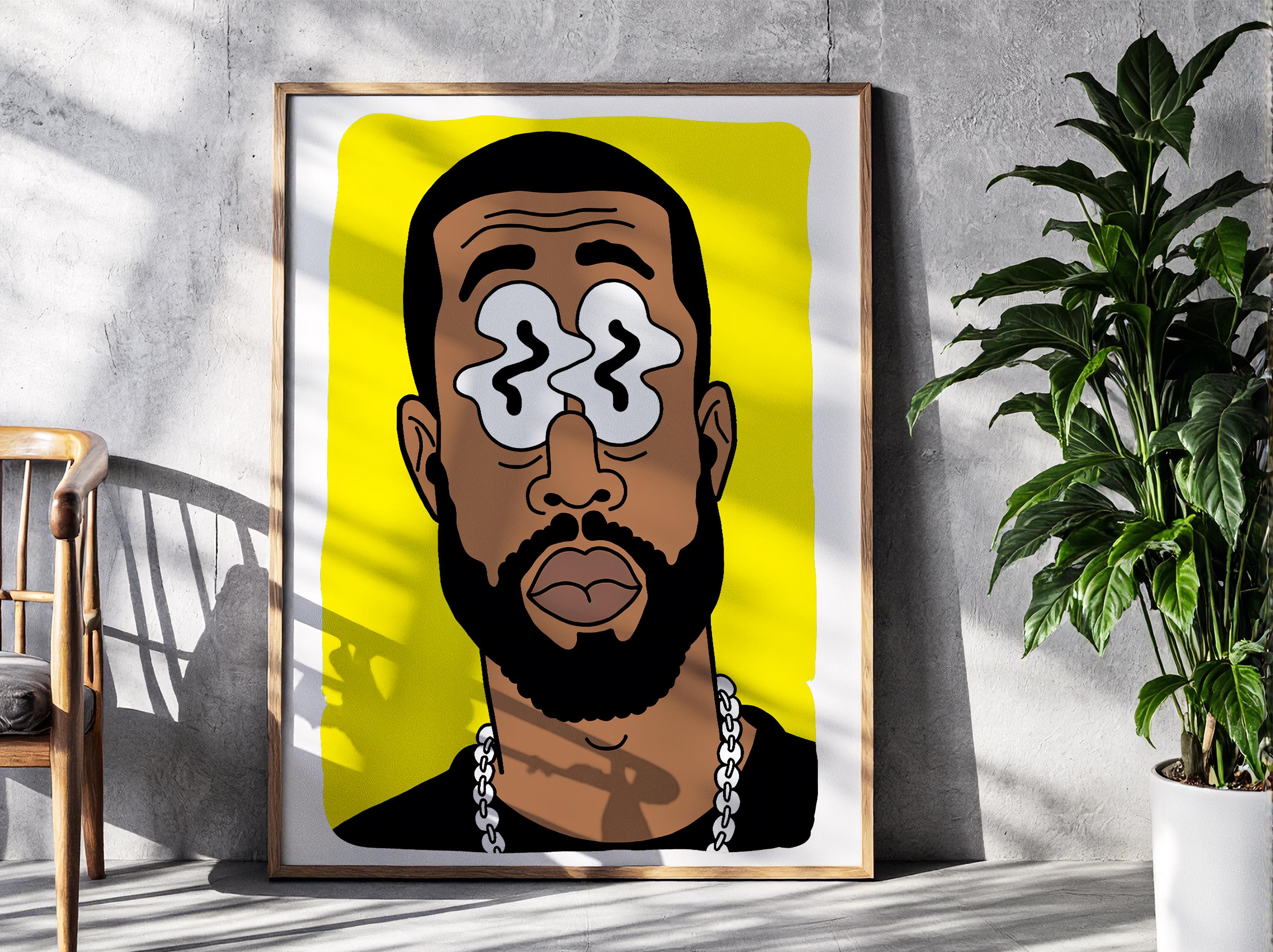 KANYE WEST Poster / Original Pop Art Modern Print / Warhol Yeezy Ye ...