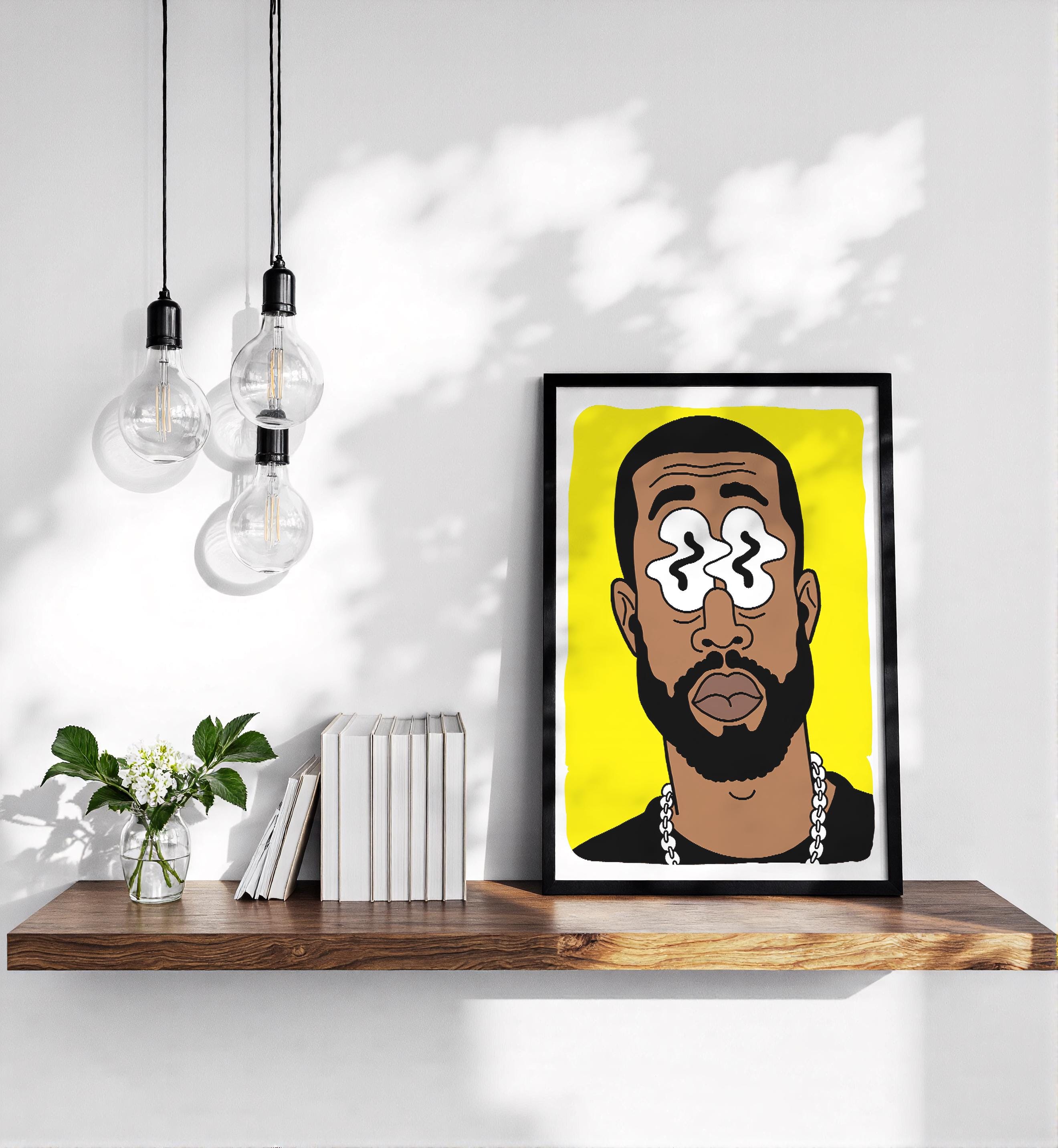 KANYE WEST Poster / Original Pop Art Modern Print / Warhol Yeezy Ye ...