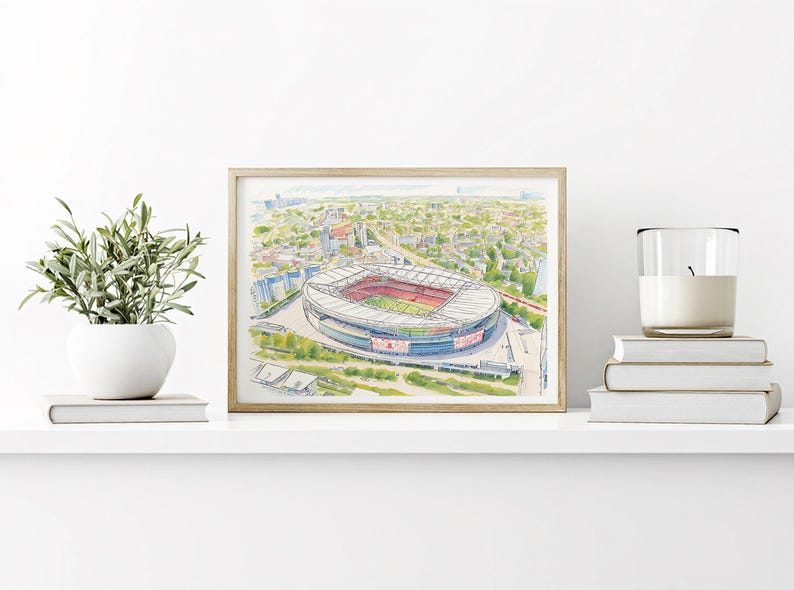Emirates Stadium Watercolour Style Digital Print | Arsenal Football Fan ...