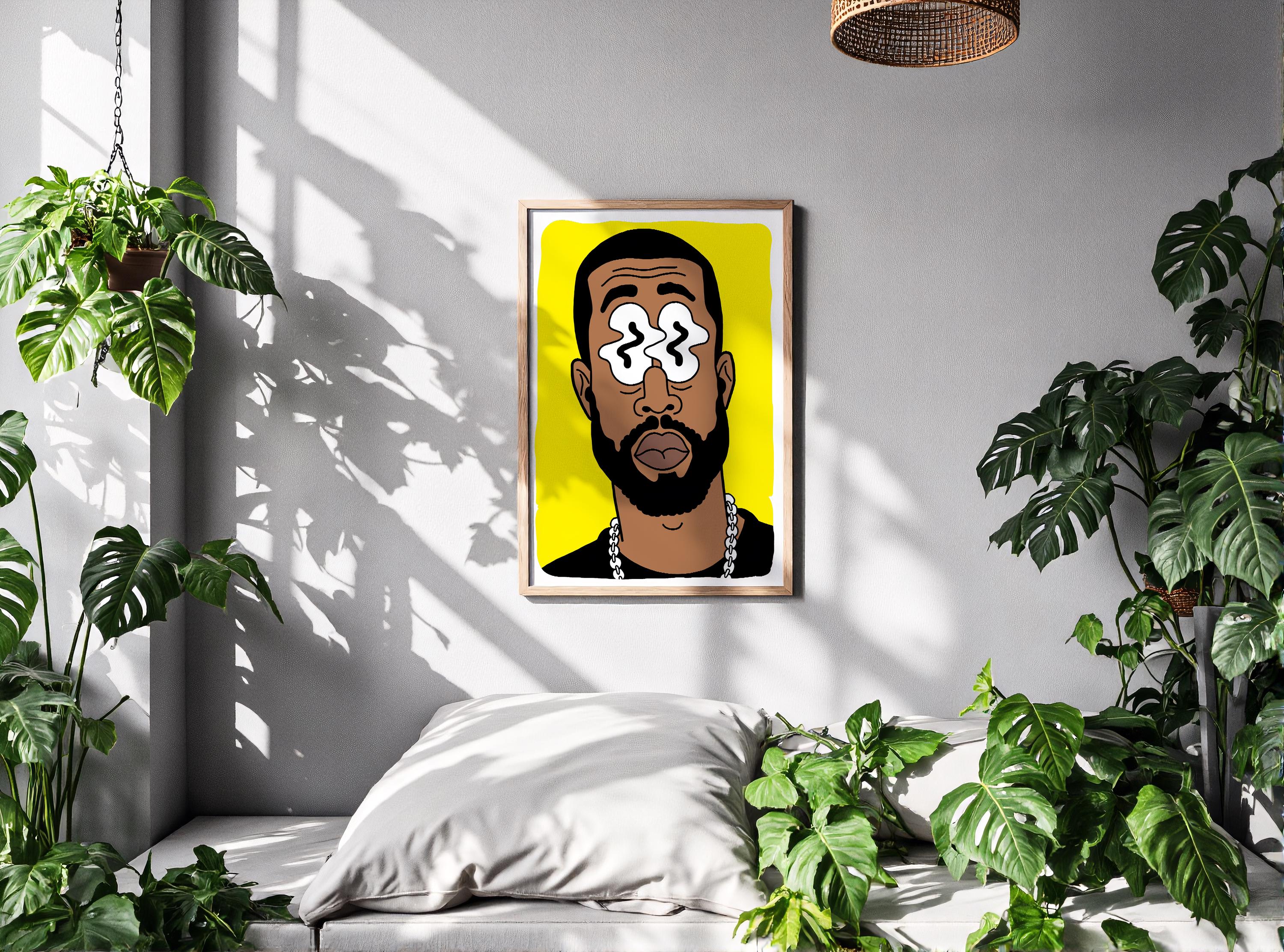 KANYE WEST Poster / Original Pop Art Modern Print / Warhol Yeezy Ye ...