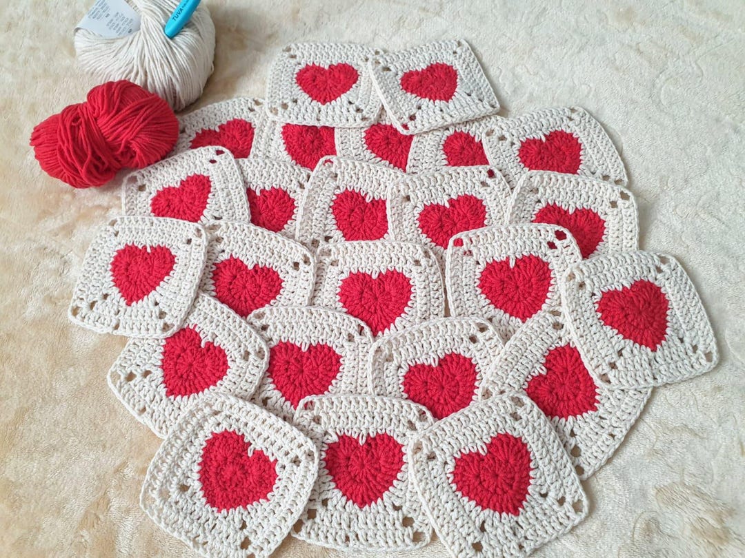 Red Heart Crochet Granny Squares - 24 Piece Set - Etsy