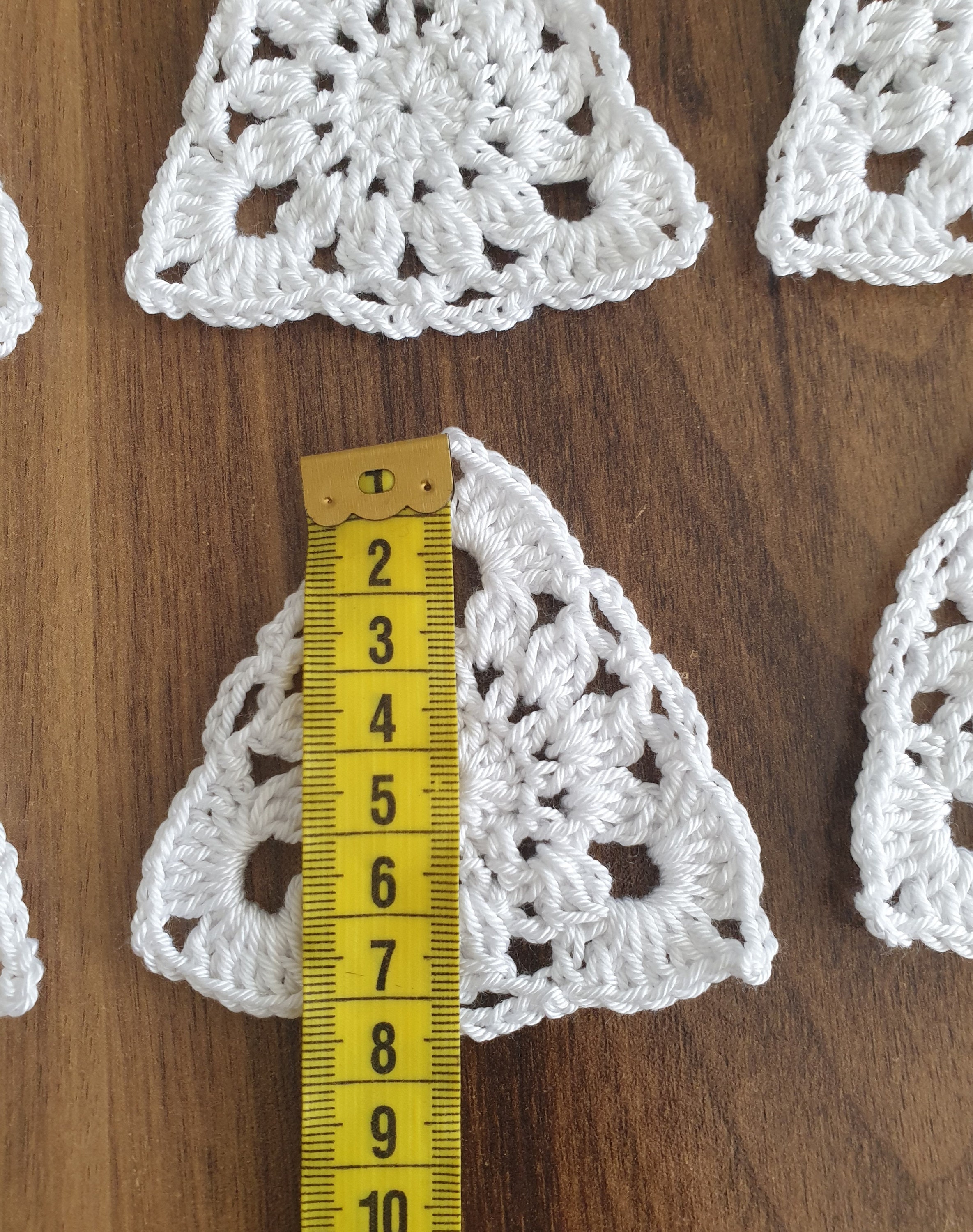 Lot 24pcs Hand Crocheted Doilies, Triangular Motif, Triangle Crochet ...
