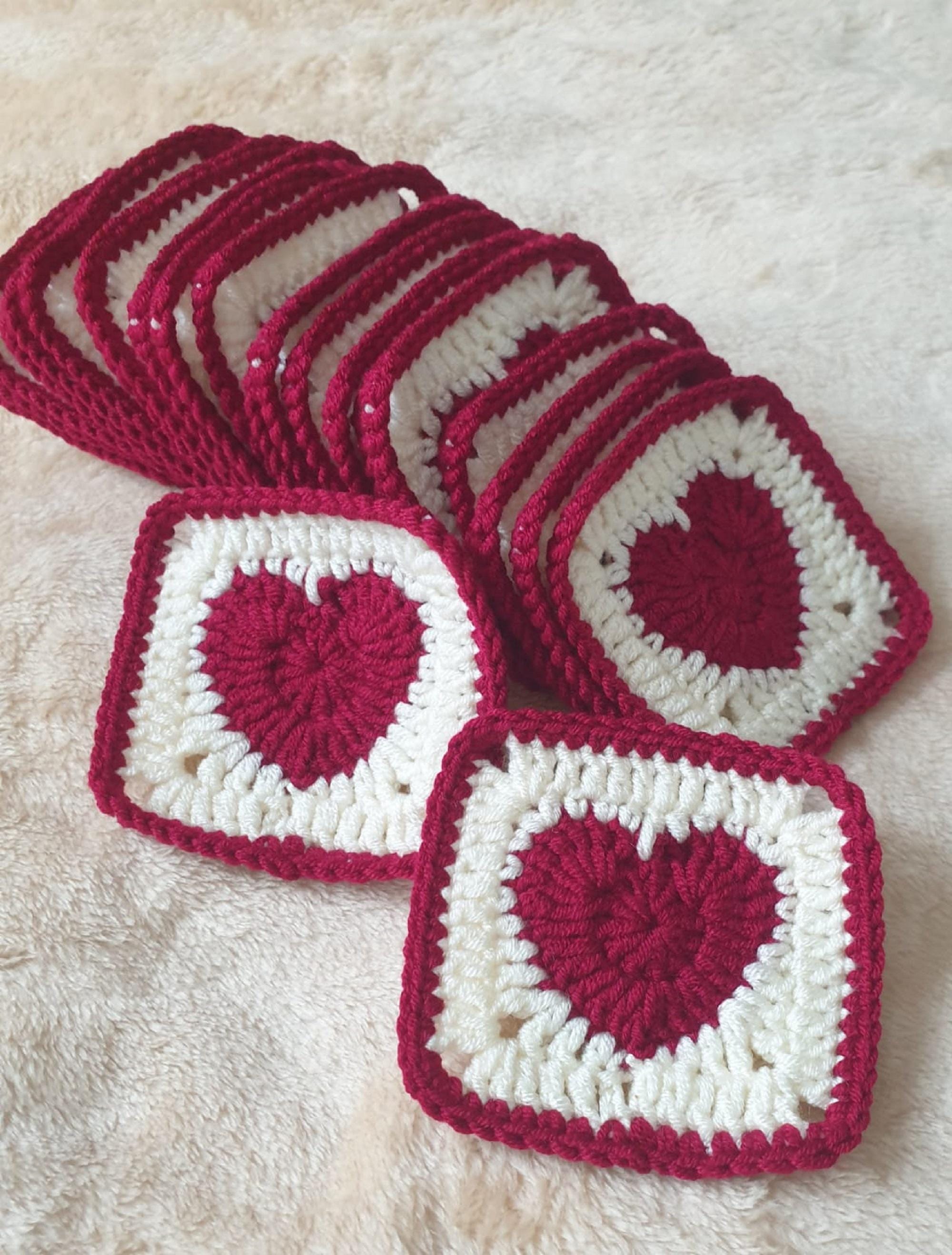 Lot 18-24-30pcs.heart Motif Set, Individual Granny Squares, Square ...