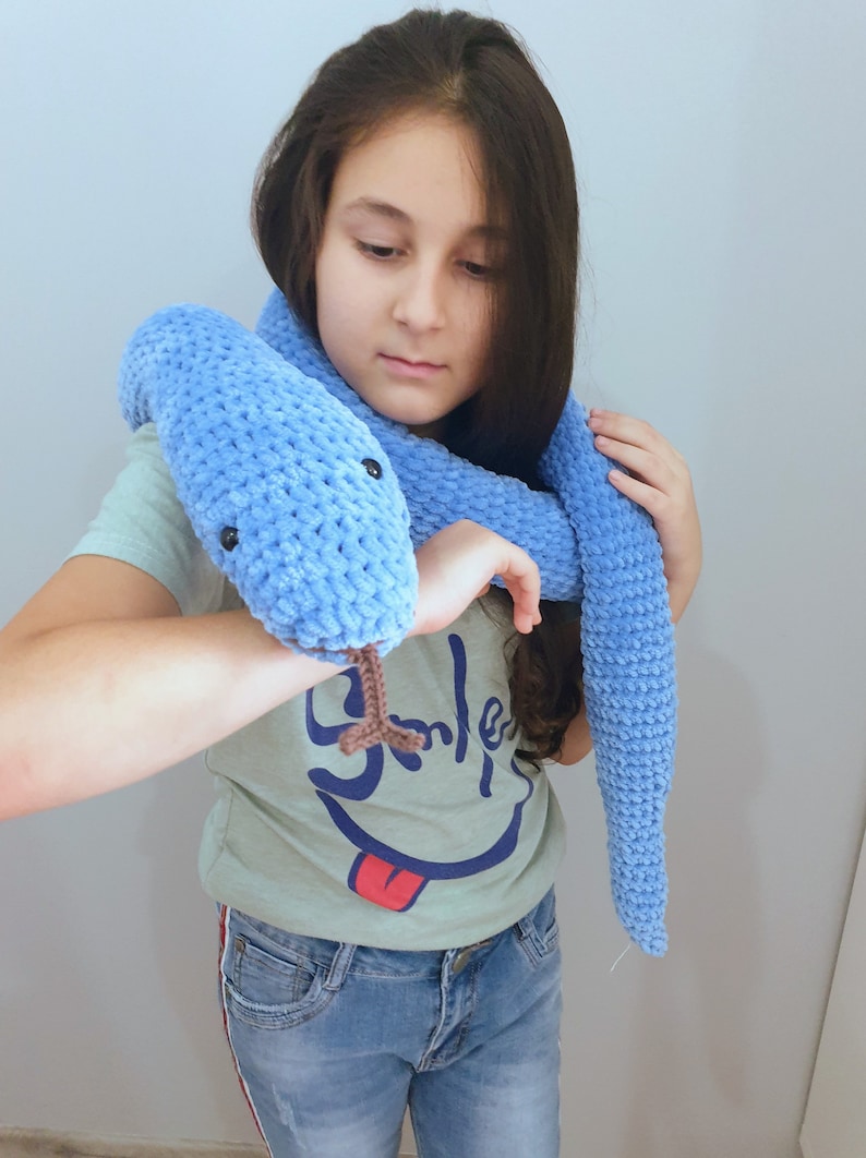 Crochet Plush Snake: Knitted Soft Toy, Window Draft Stopper - Etsy