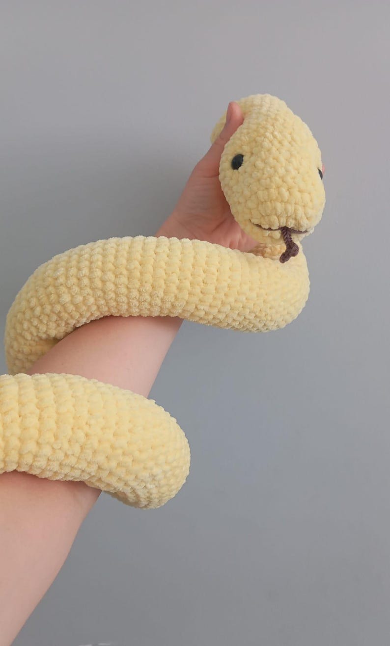 Crochet Plush Snake: Knitted Soft Toy, Window Draft Stopper - Etsy