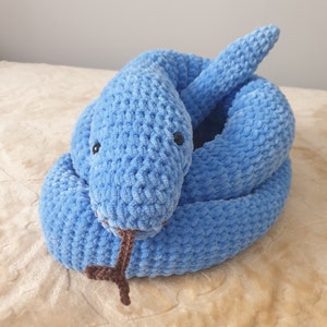 Crochet Plush Snake: Knitted Soft Toy, Window Draft Stopper - Etsy