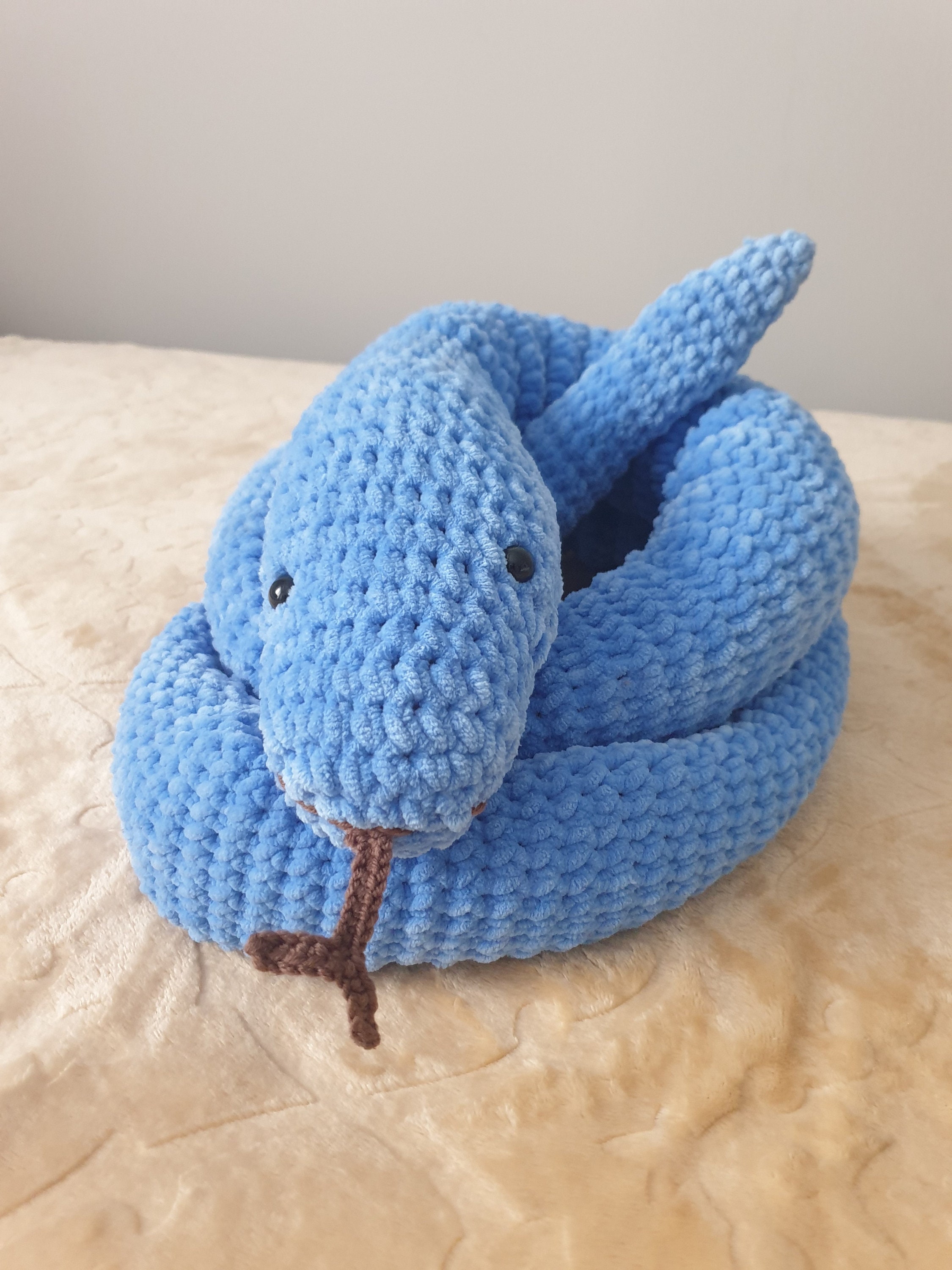 Crochet Plush Snake: Knitted Soft Toy, Window Draft Stopper - Etsy