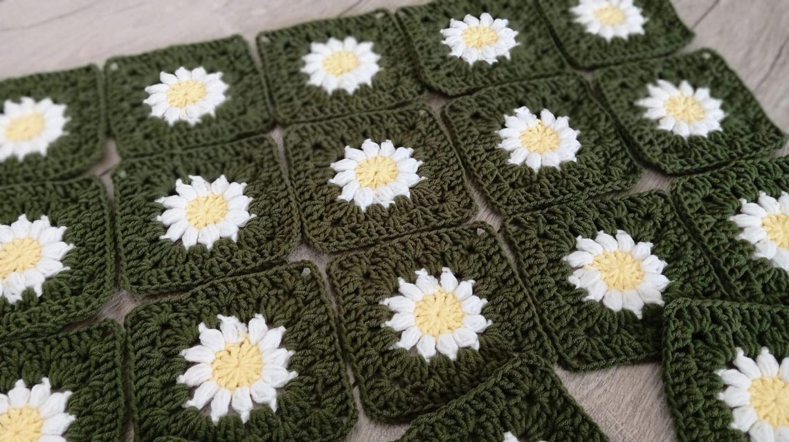 Granny Squares,set 18-25pcs.crochet Flower Granny Square ,unjoined ...