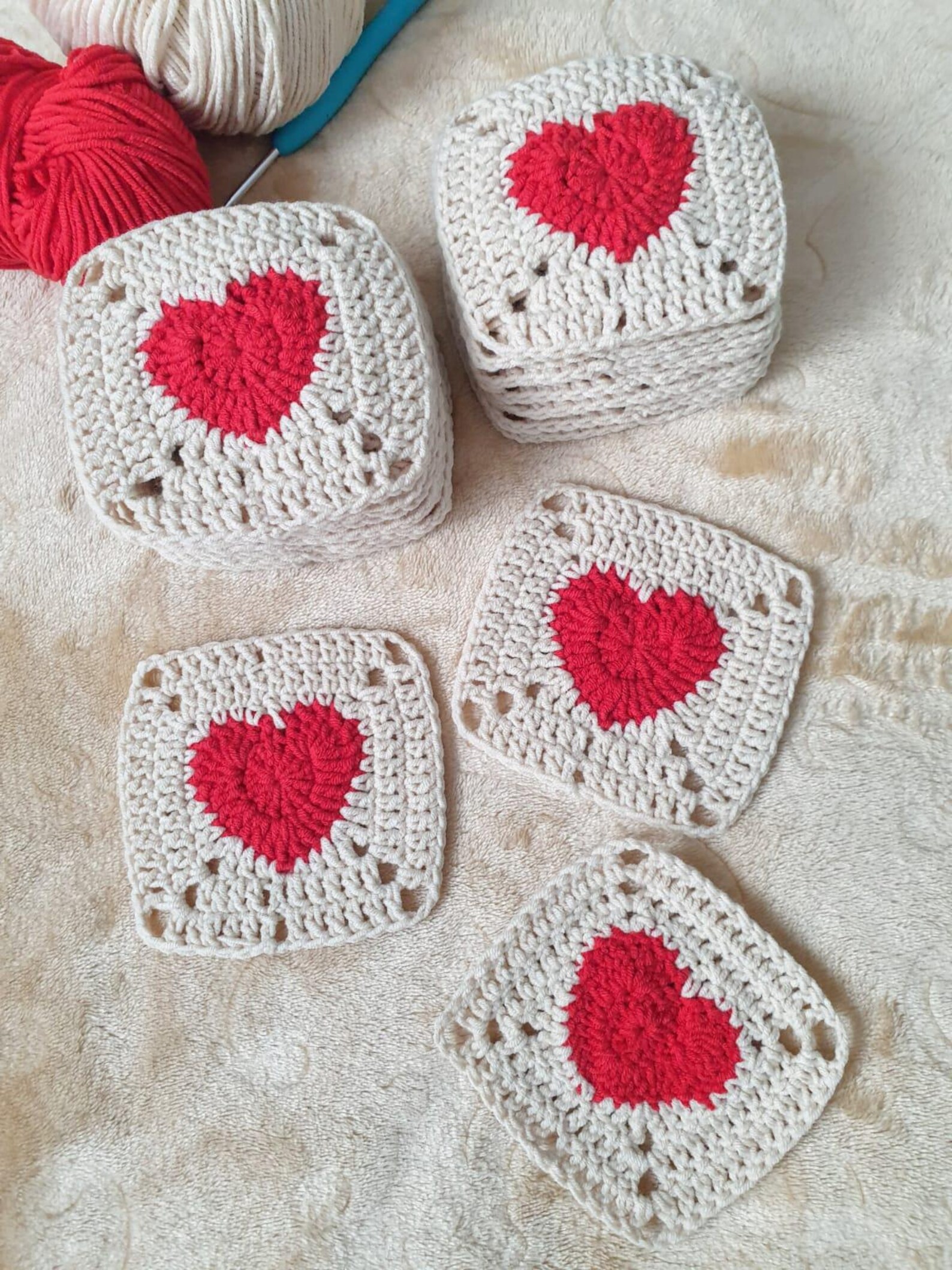 Red Heart Crochet Granny Squares - 24 Piece Set - Etsy