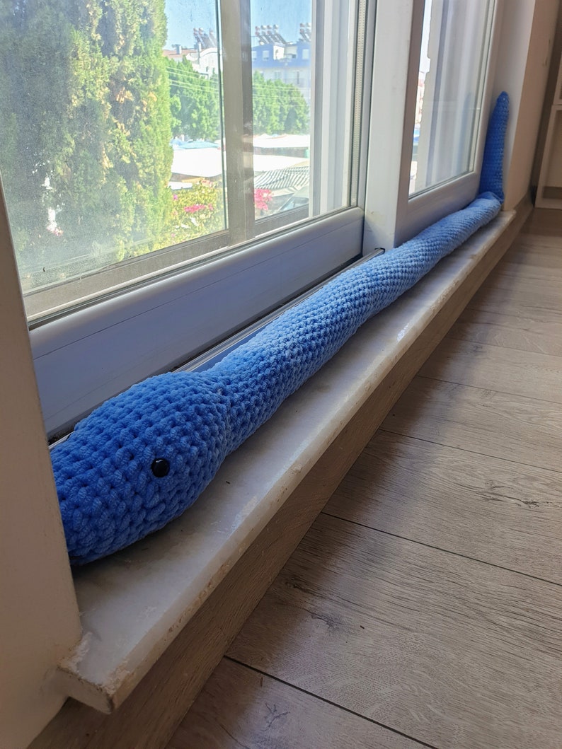 Crochet Plush Snake: Knitted Soft Toy, Window Draft Stopper - Etsy