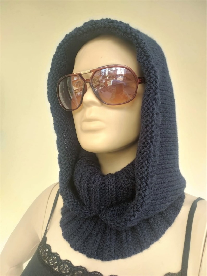 Hooded Scarf, Womens Snood, Knitted Hooded Scarf, Hat-snood, Hat-hood ...