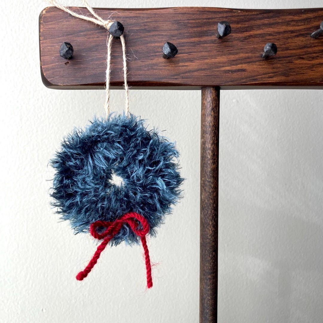 Handmade Fuzzy Christmas Wreath Ornament - Etsy
