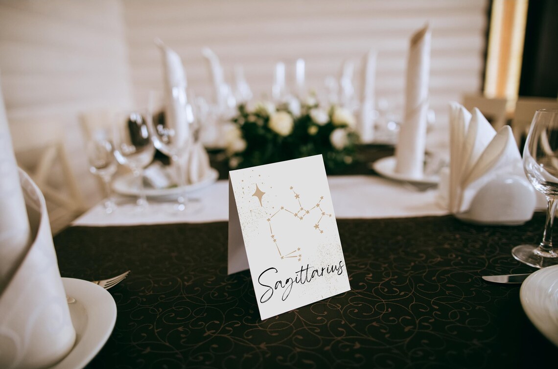 Celestial Zodiac Table Number Template, Celestial Wedding, Astrology ...
