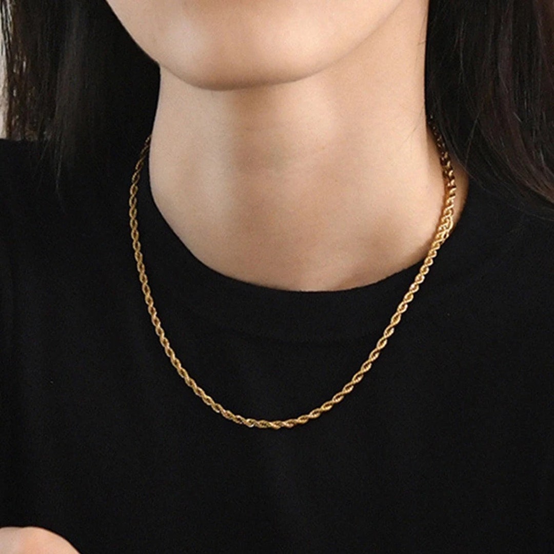 Radiant Elegance 24k Gold-plated Rope Chain Necklace - Etsy