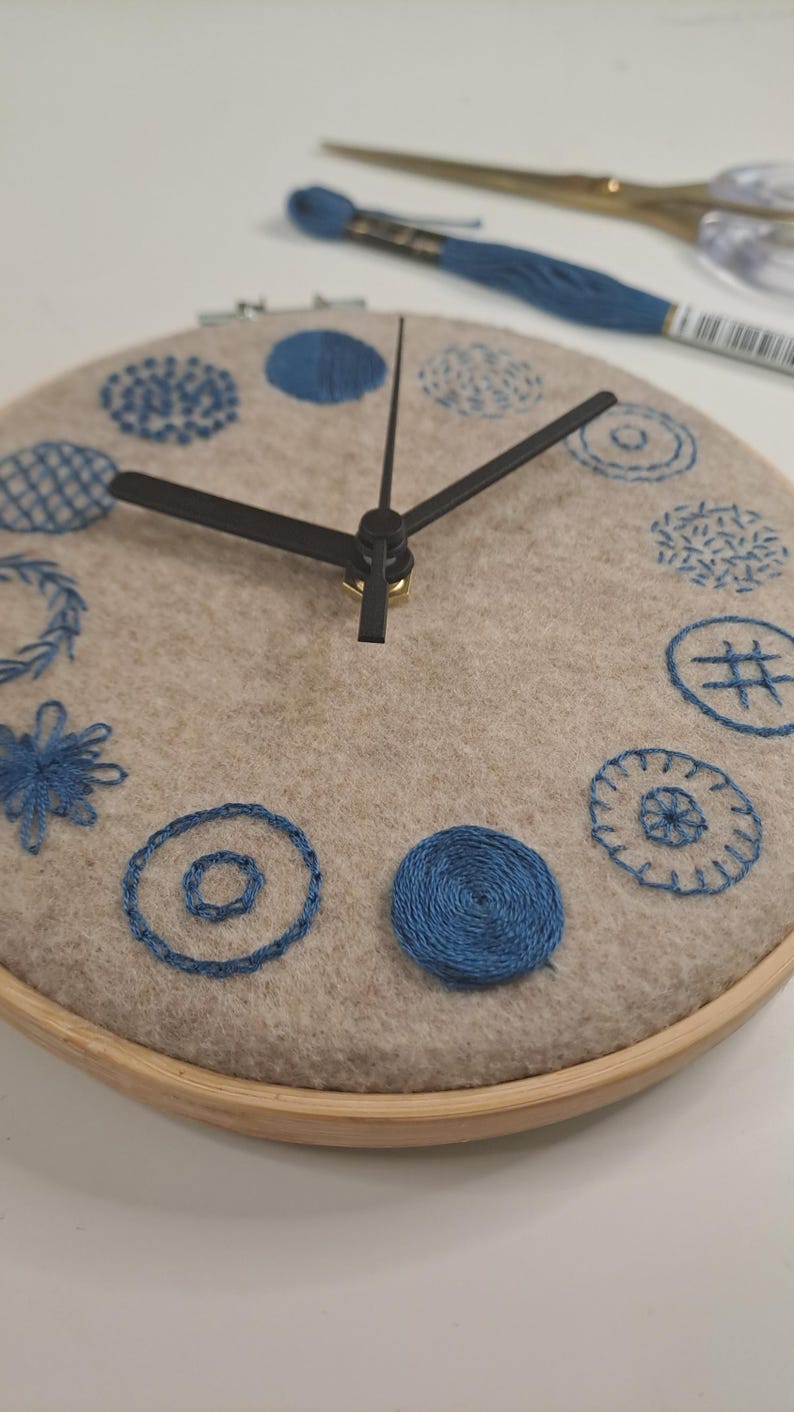 Twelve Stitches Felt Clock Kit - Ocean Blue - Etsy