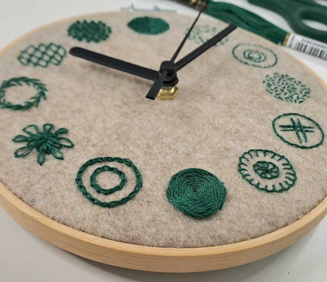 Twelve Stitches Felt Clock Kit - Forest Green - Etsy