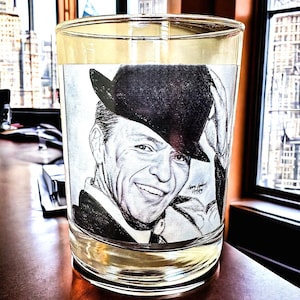 Frank Sinatra Short Drinking/whiskey Glass Original Hand Drawn Artwork ...