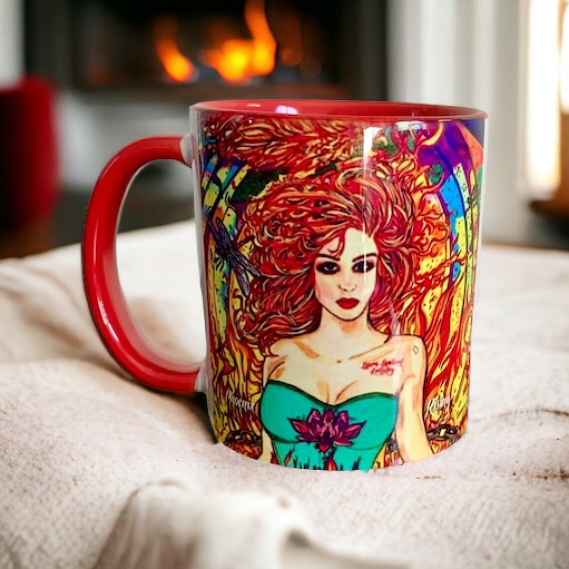 Phoenix Rising Inspirational Art Statement Mug | Original Hand Drawn ...