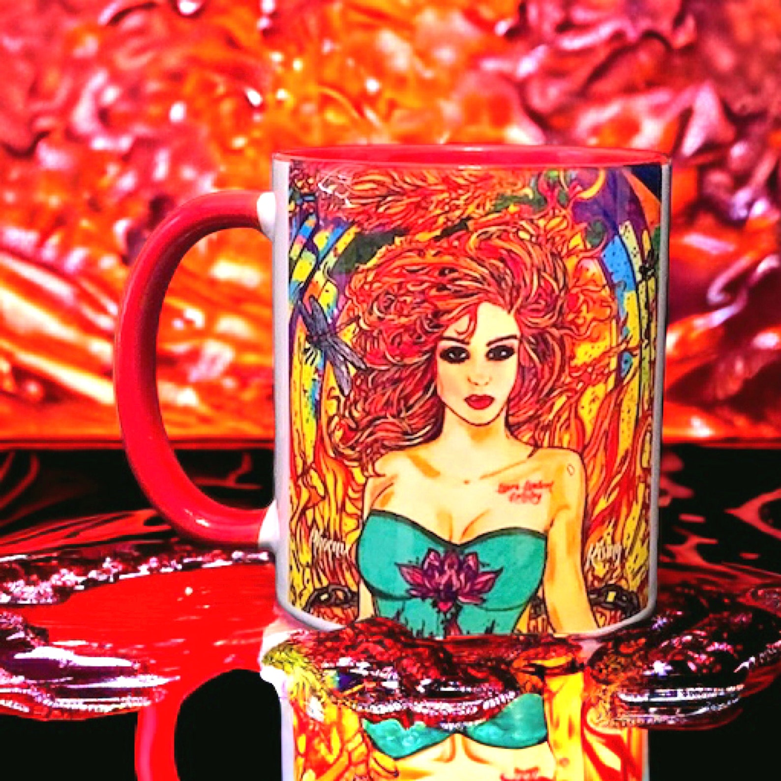 Phoenix Rising Inspirational Art Statement Mug | Original Hand Drawn ...