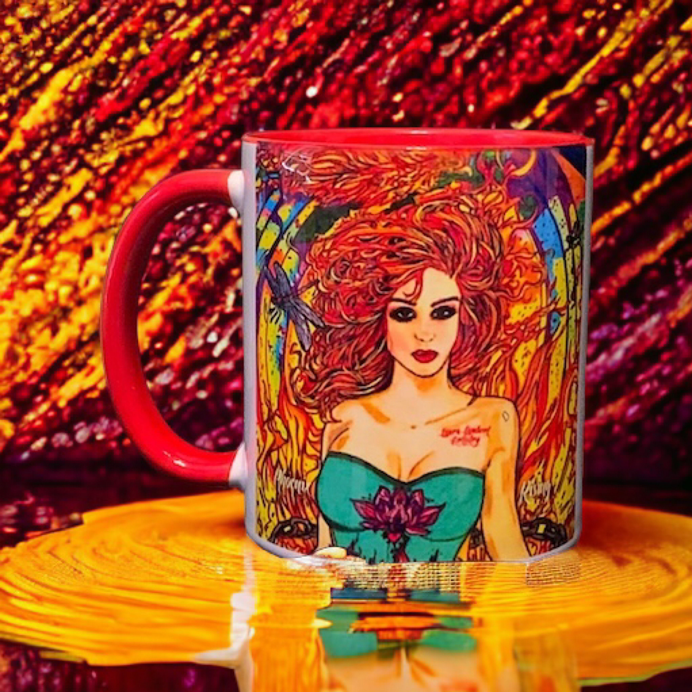 Phoenix Rising Inspirational Art Statement Mug | Original Hand Drawn ...