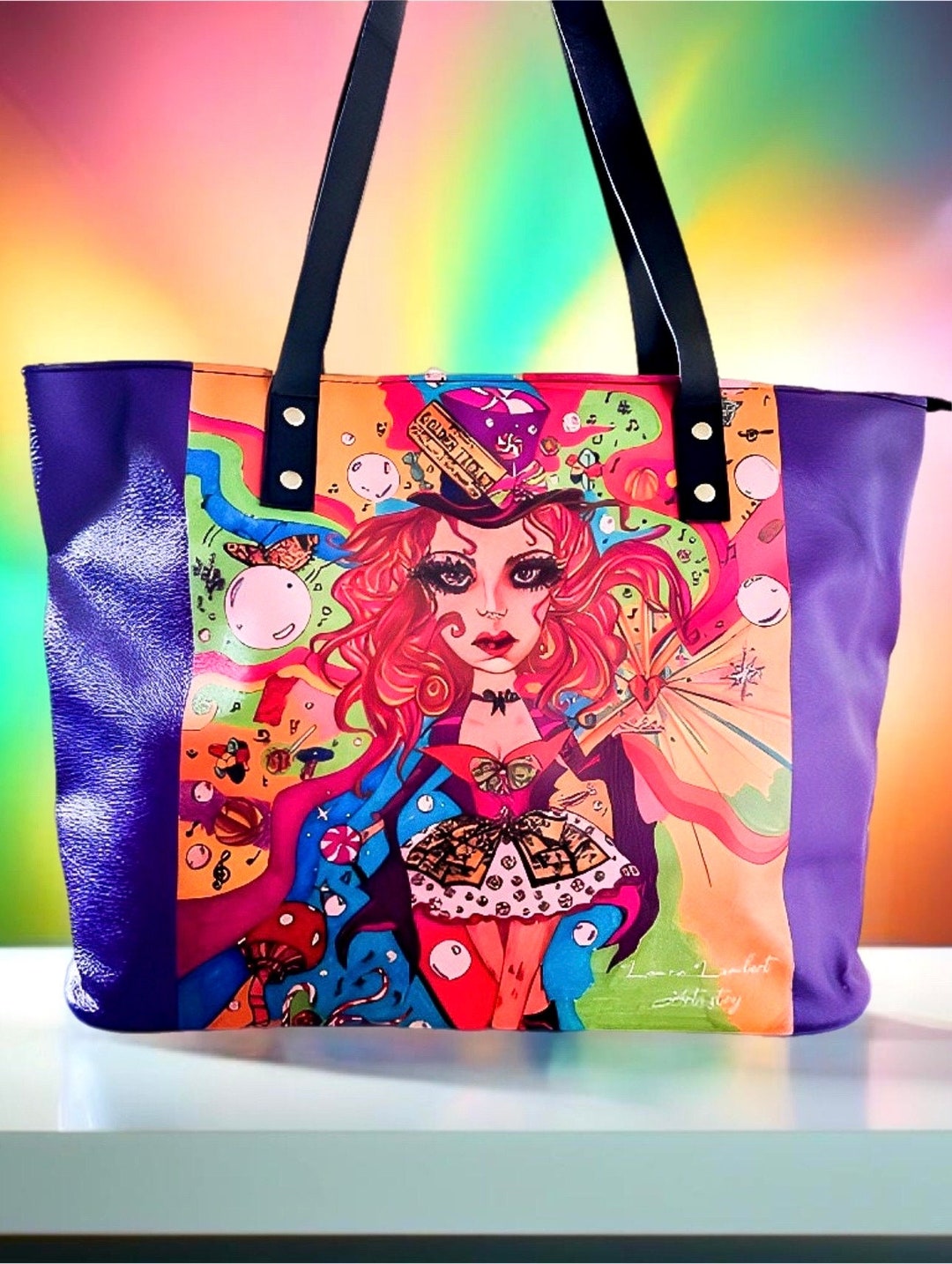 Willy Wonka Inspired “wonka Girl” Faux Leather Statement Tote Bag ...
