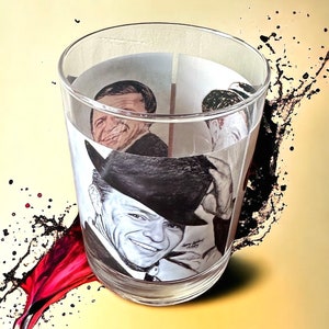Frank Sinatra Short Drinking/whiskey Glass Original Hand Drawn Artwork ...