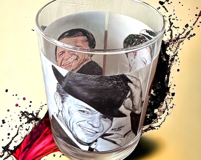 Frank Sinatra Short Drinking/whiskey Glass | Original Hand Drawn ...