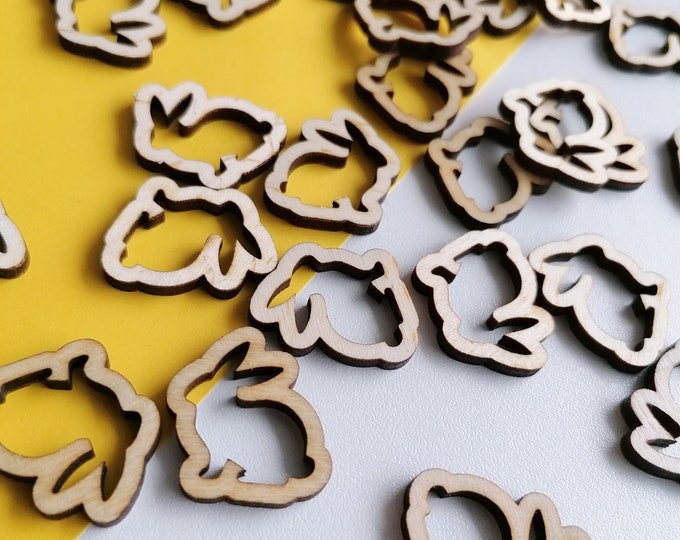 10x Wooden Rabbit Craft Shape 3mm Ply With Detail Rodent Pet Wildlife ...