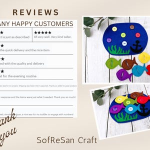 Felt Fish Tank Buttoning Activity Kid Montessori Educational Toy Fine ...