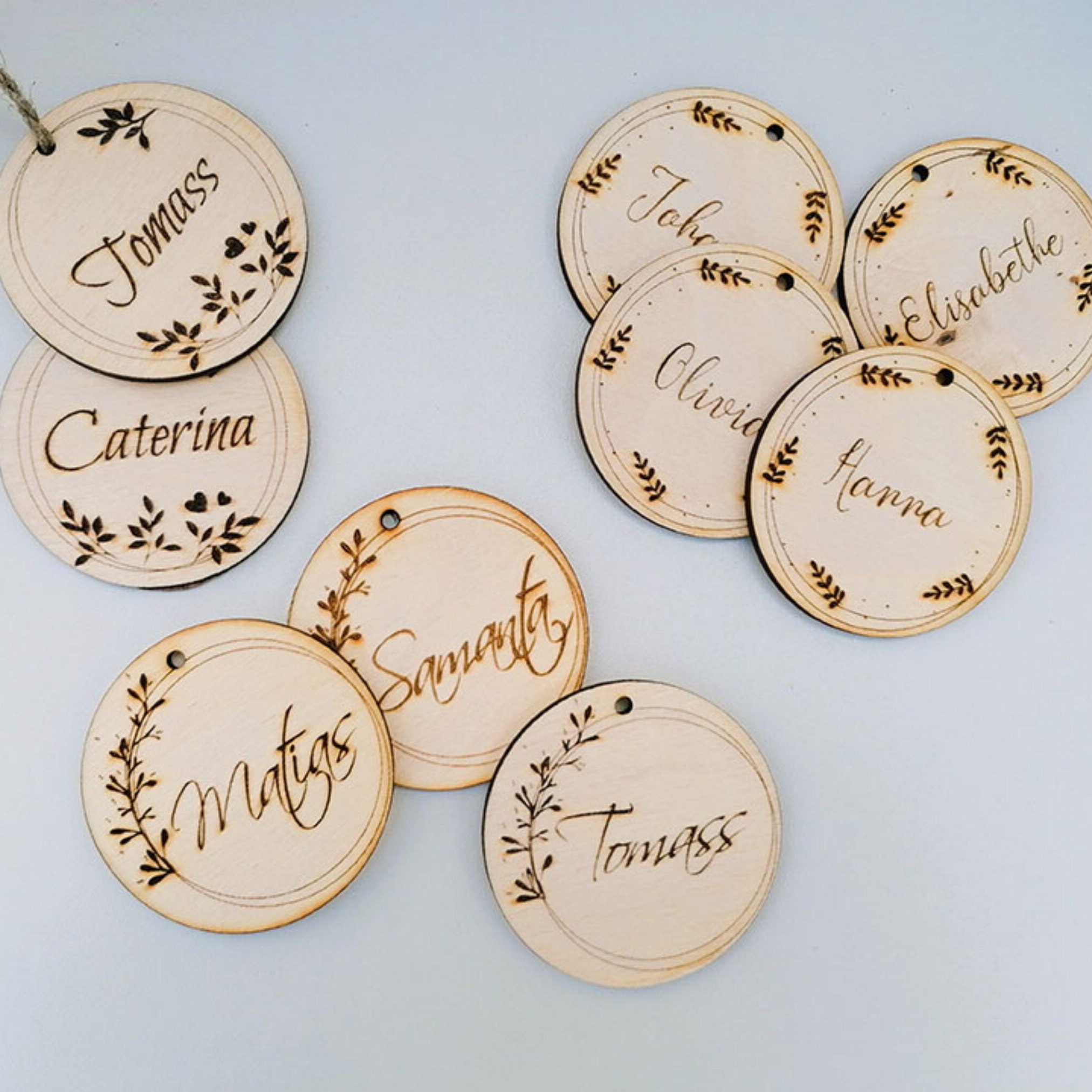Wooden Custom Name Gift Tags, Place Setting Cards, Guest Favors ...