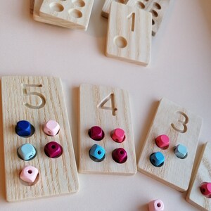 Montessori Counting Toy Wooden Tracing Boards Waldorf Wooden Math Toy ...