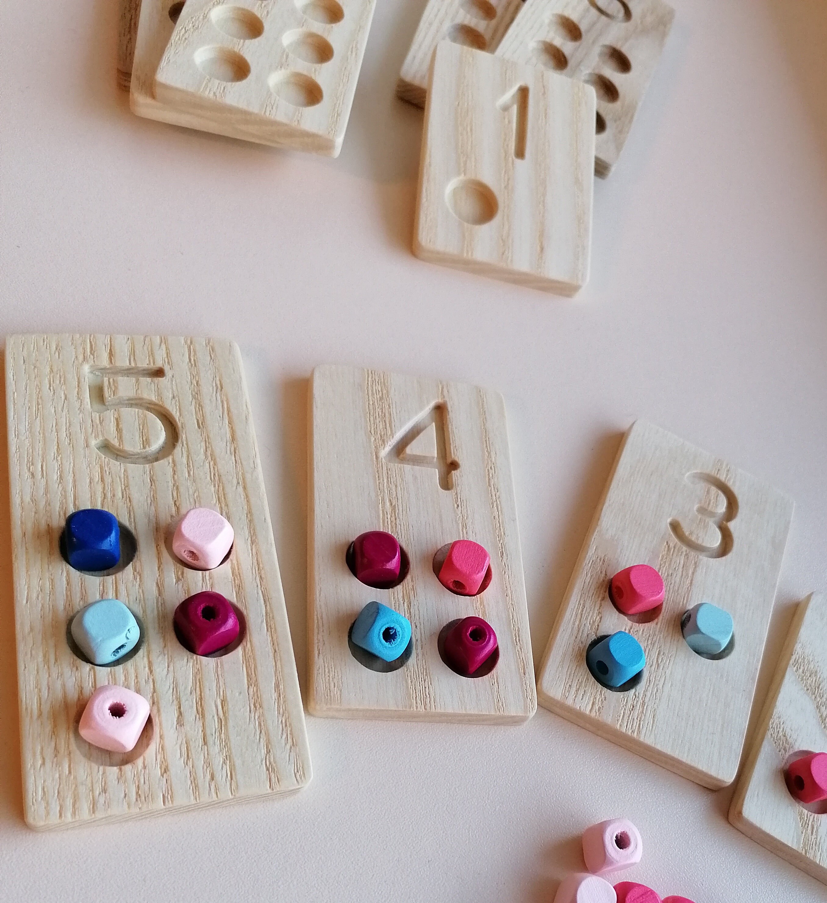 Montessori Counting Toy Wooden Tracing Boards Waldorf Wooden Math Toy ...