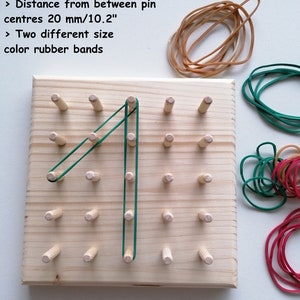 Montessori Geoboard, HIGH QUALITY Wood Pegboard, Development and ...