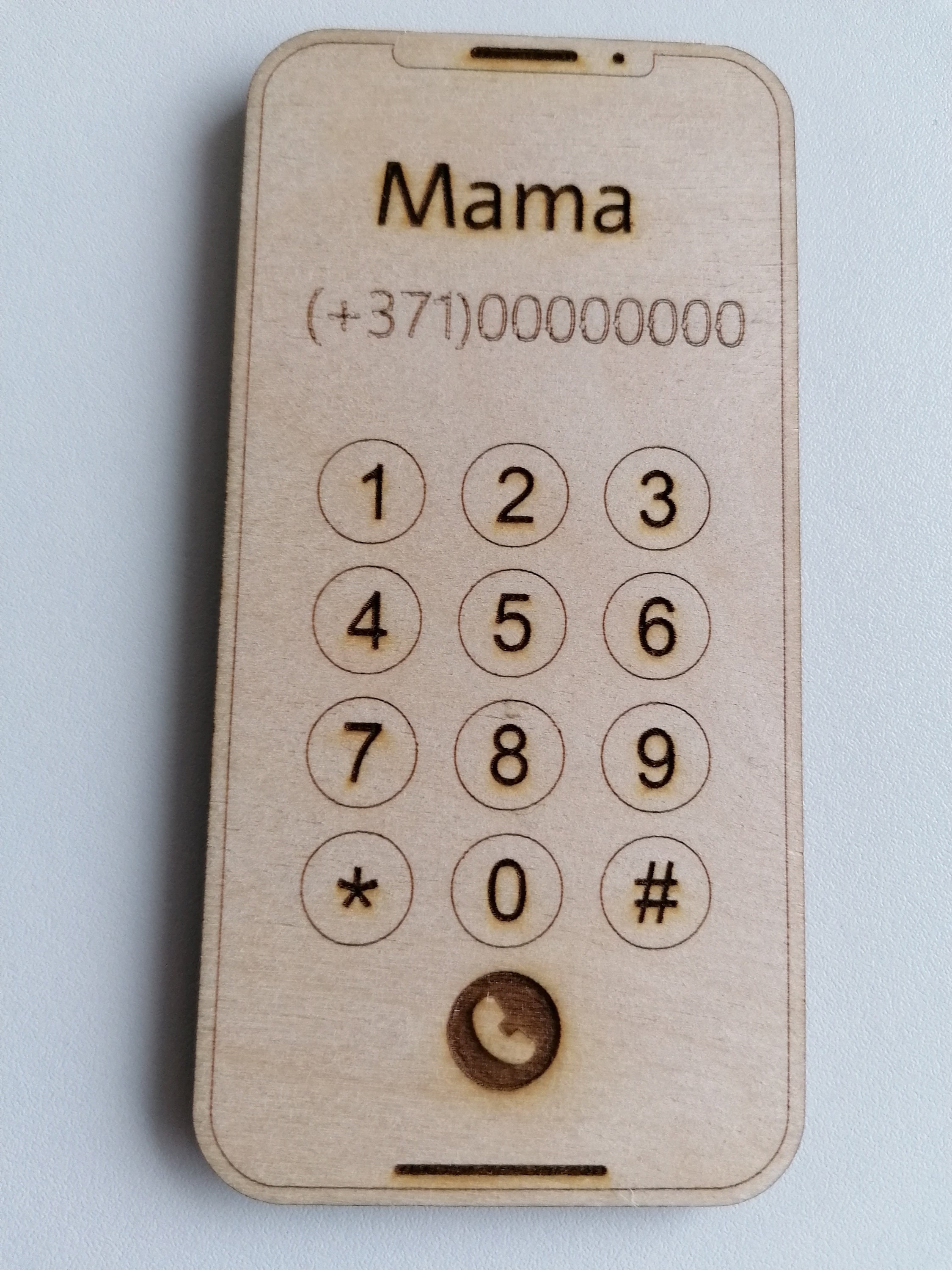 Personalized Wood Phone for Kid Help Learn Numbers, Montessori Child ...