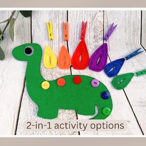 Felt Dinosaur Toy for OT Practice, Occupational Therapy Aid, Handmade ...
