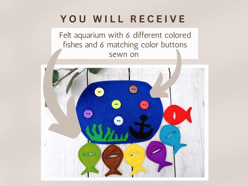 Kids' OT Buttoning Practice, Montessori Fish Tank Color Match ...