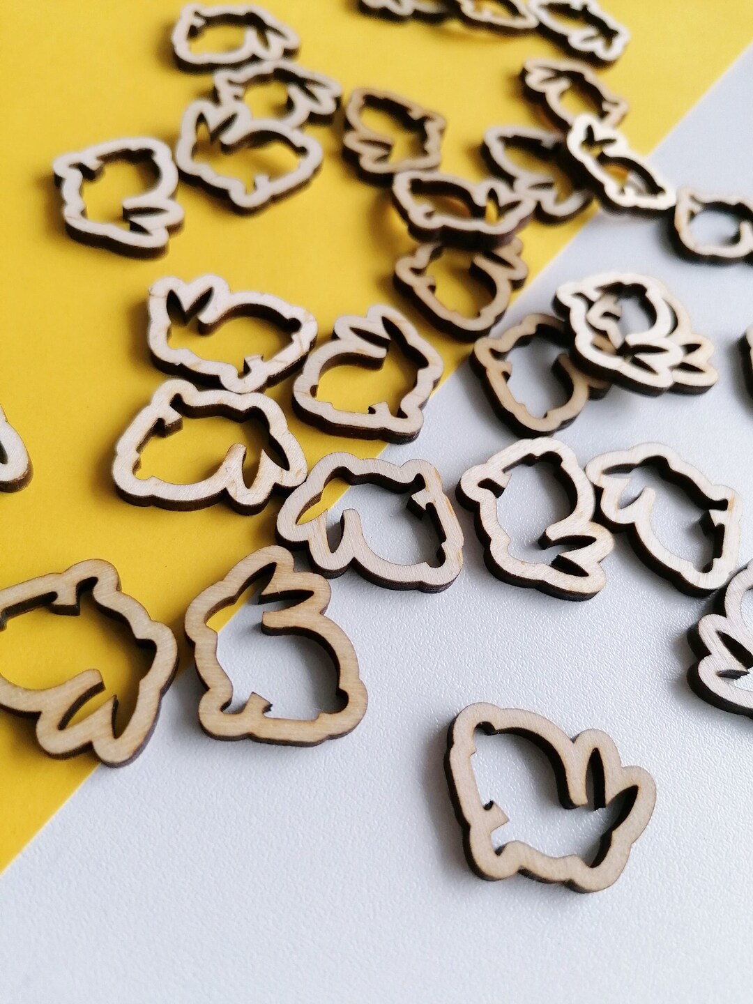 Bunny Wooden Cutout Rabbit Unfinished Laser Cut Plywood Bunny Tiny ...