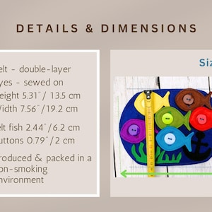 Felt Fish Tank Buttoning Activity Kid Montessori Educational Toy Fine ...