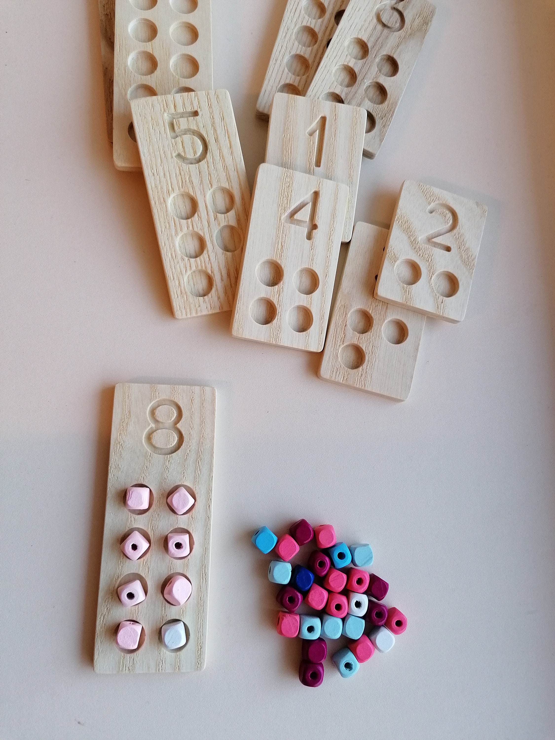 Montessori Counting Toy Wooden Tracing Boards Waldorf Wooden Math Toy ...