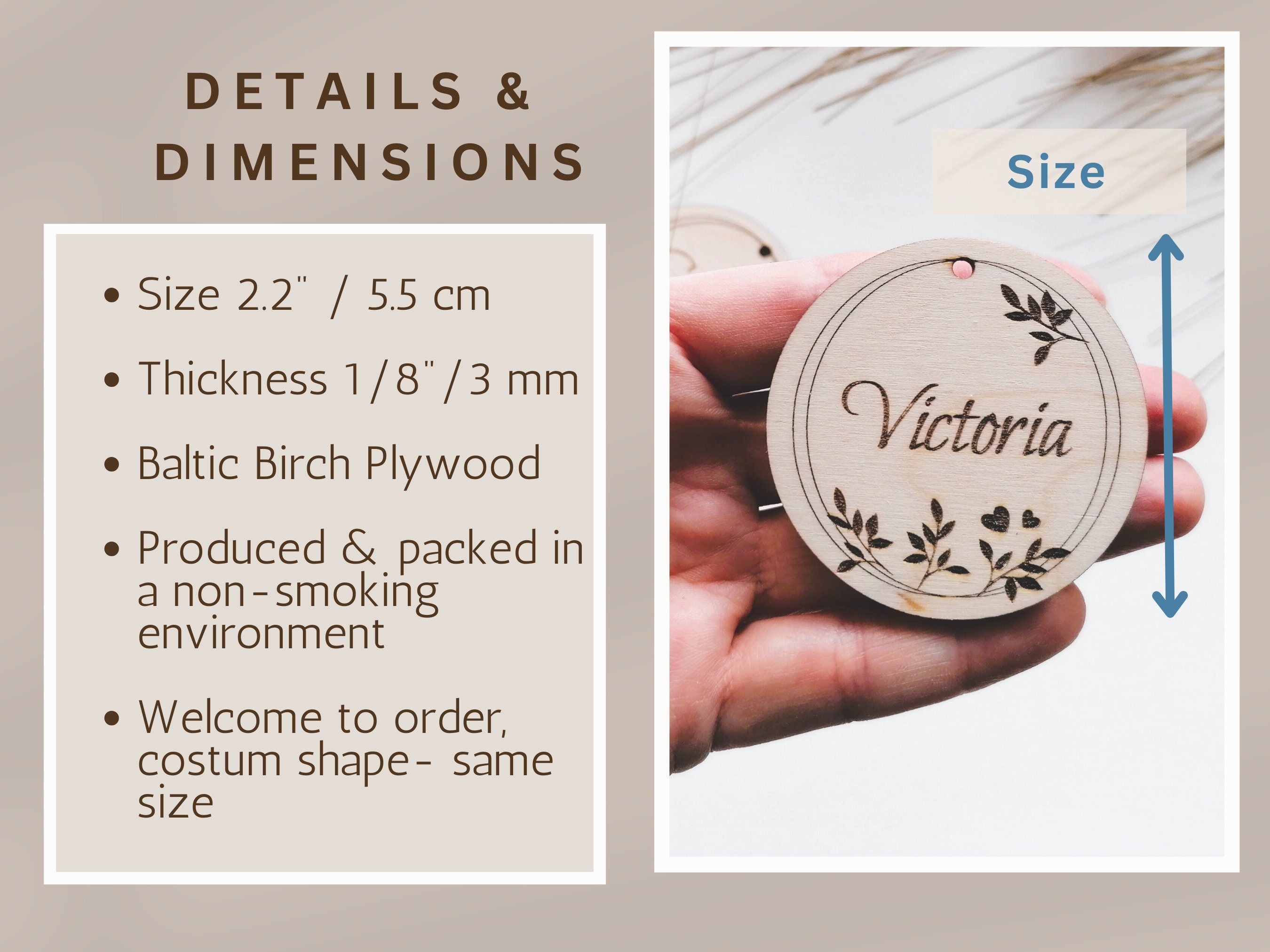 Wood Wedding Guests Favour Sign Custom Name Plates Table Place Card ...
