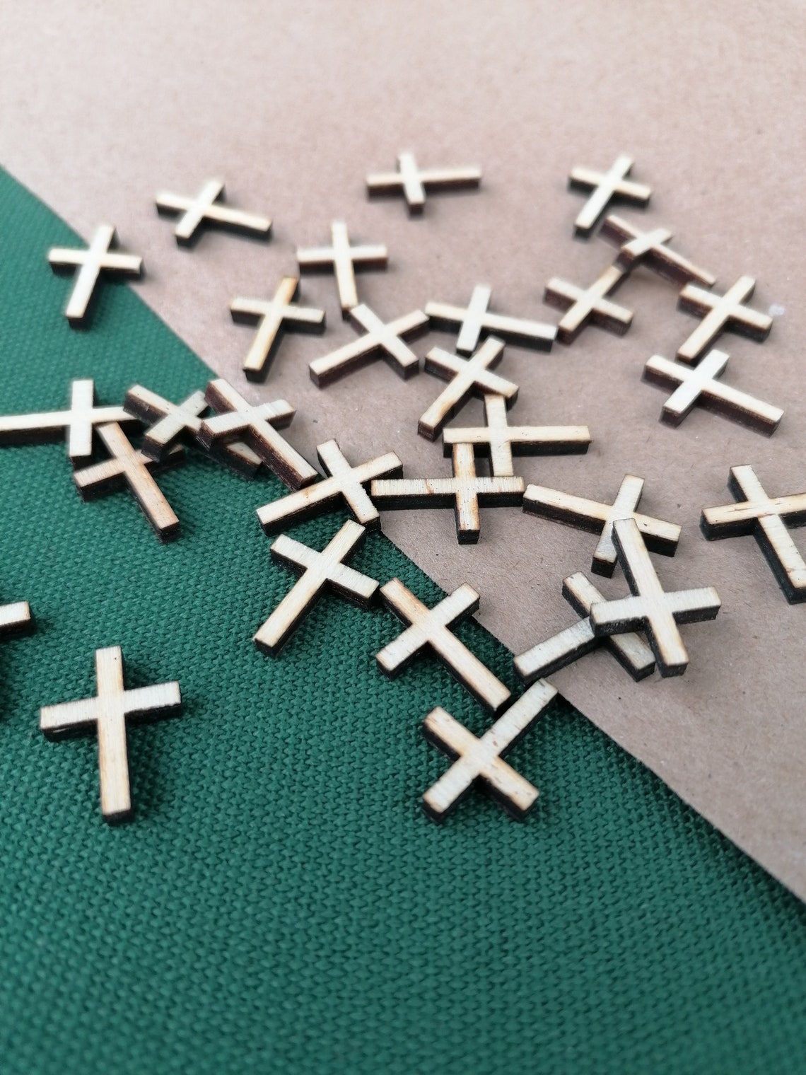 50 Rustic Wooden Cross Shape, Little Hollow Cross, Tiny Wooden Cross ...