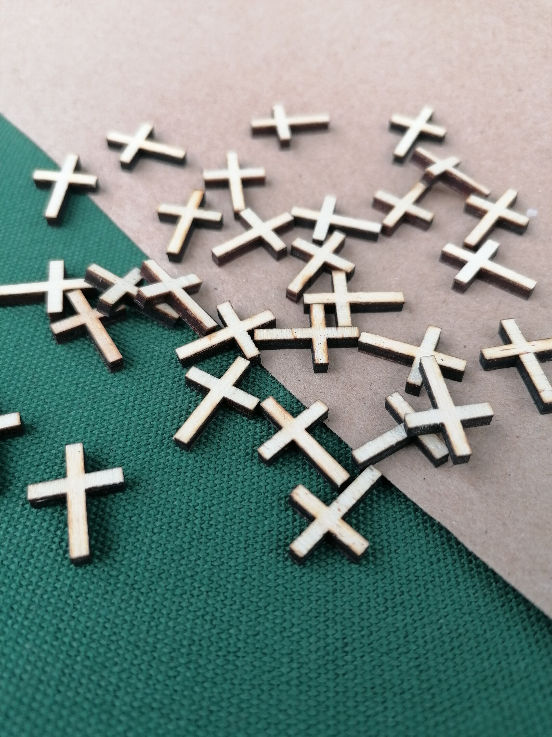 50 Rustic Wooden Cross Shape, Little Hollow Cross, Tiny Wooden Cross ...