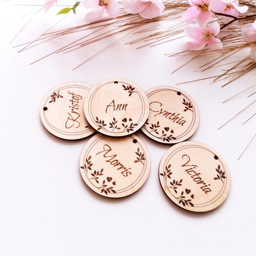 Wooden Name Tags Wedding Place Card Rustic Wedding Decor Custom Wood ...