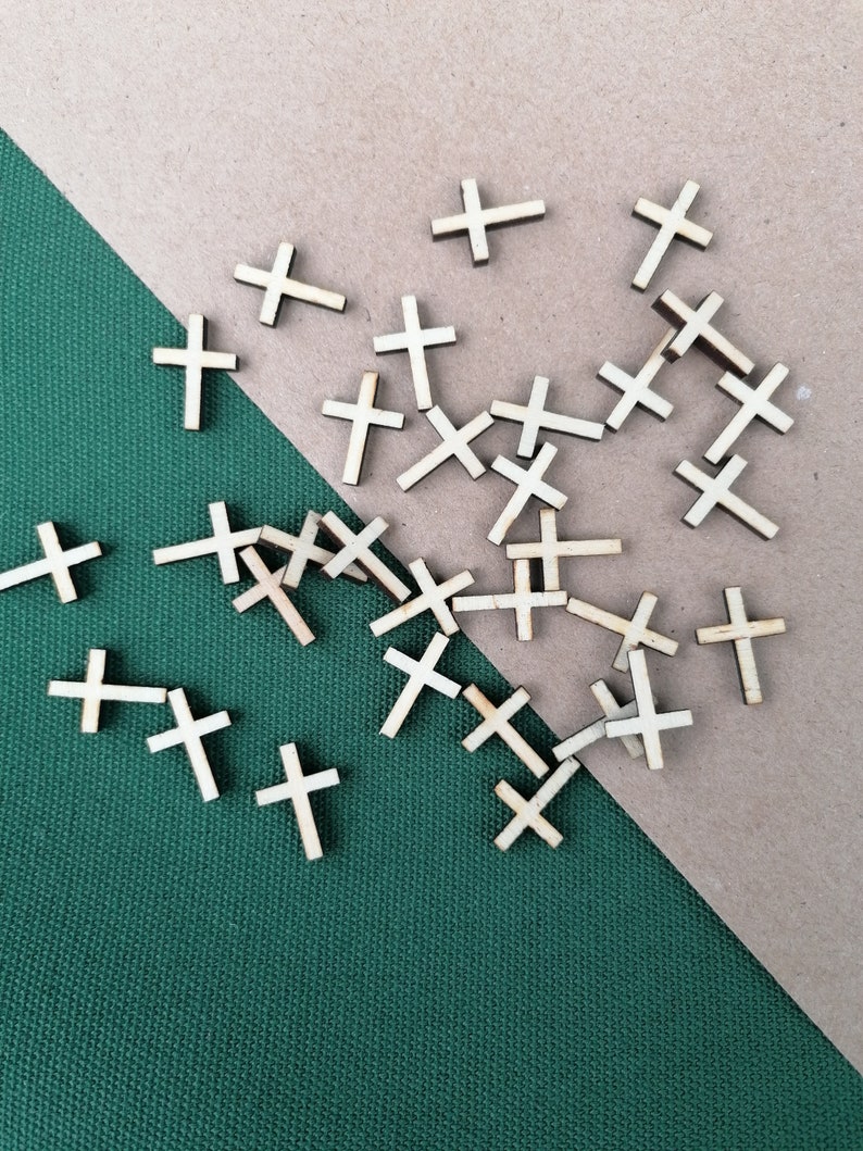 50 Rustic Wooden Cross Shape, Little Hollow Cross, Tiny Wooden Cross ...