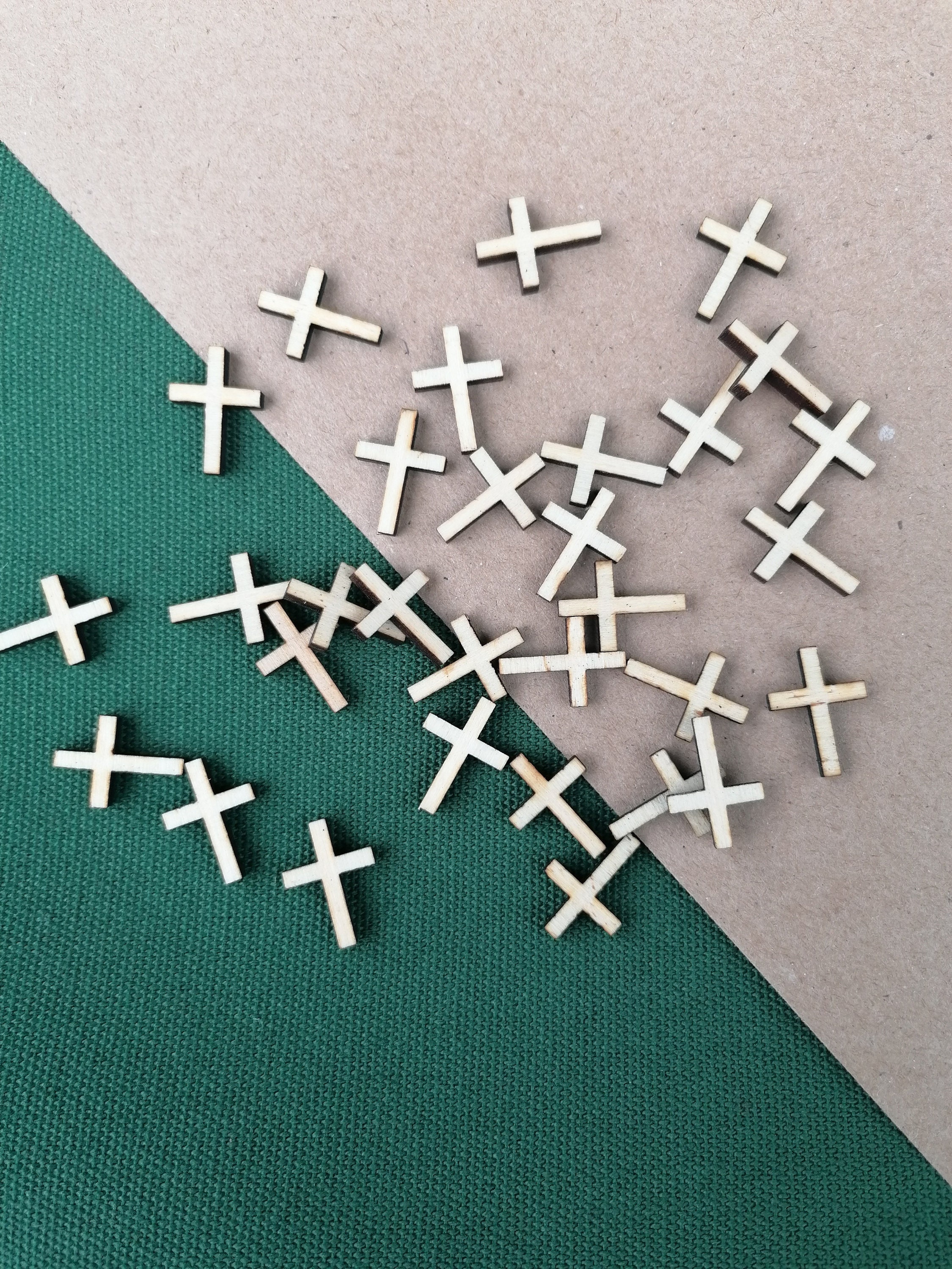 50 Rustic Wooden Cross Shape, Little Hollow Cross, Tiny Wooden Cross ...