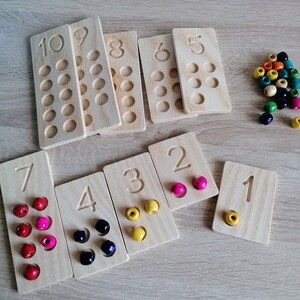 Montessori Counting Toy Wooden Tracing Boards Waldorf Wooden Math Toy ...