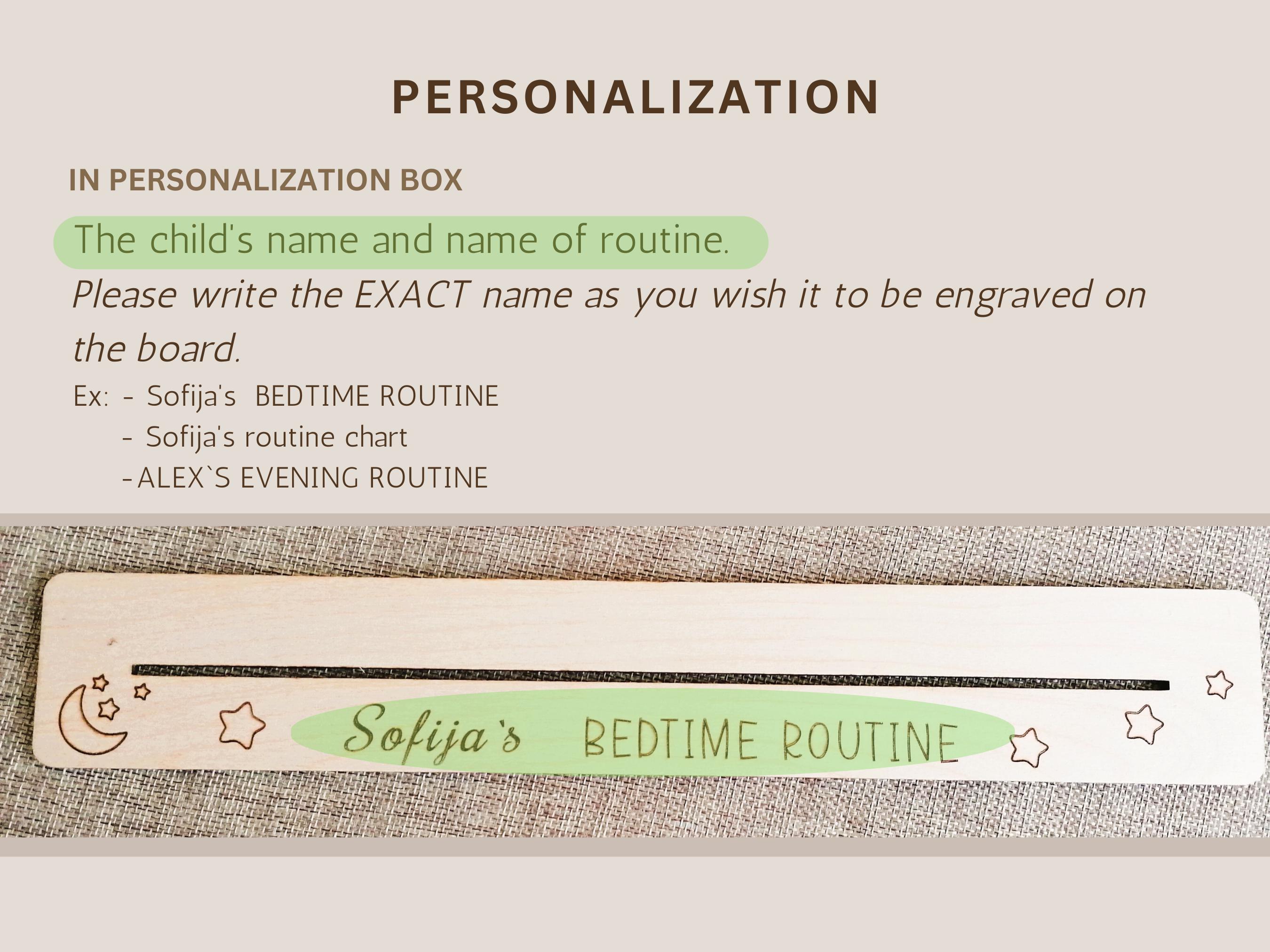 Personalized Bedtime Routine Toddler Chore Chart, Wood Flip Chart, Kids ...