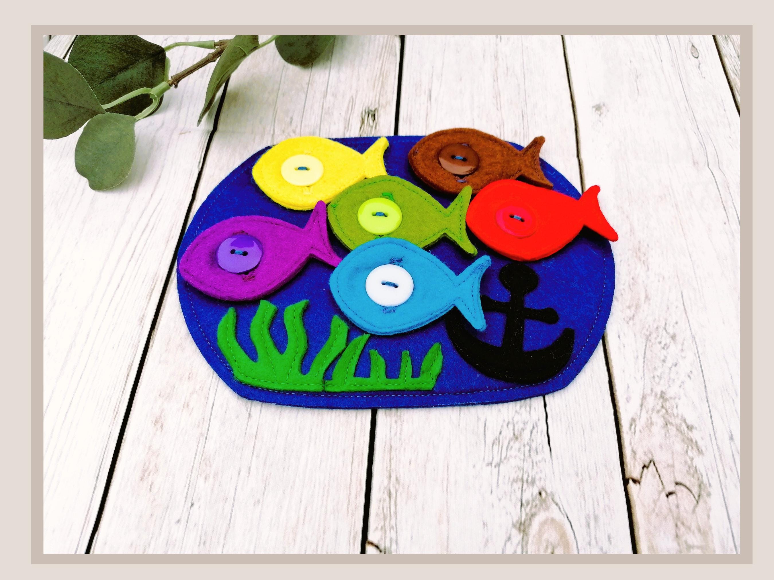 Kids' Montessori Fish Tank Buttonig Toy, Fine Motor Skills, Button ...